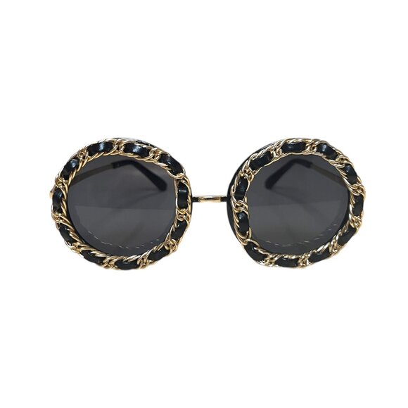 Accessories | Black Sunglasses Wgold Chain Detail | Poshmark